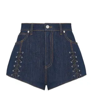 Alexander McQueen Strapped Denim Shorts