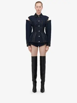 Alexander McQueen Strapped Denim Shorts