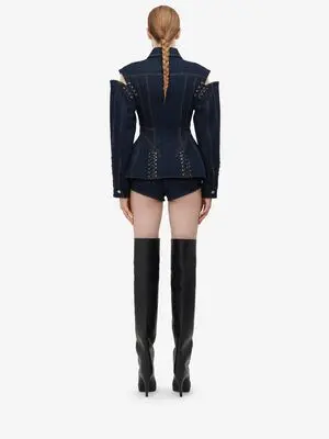Alexander McQueen Strapped Denim Shorts