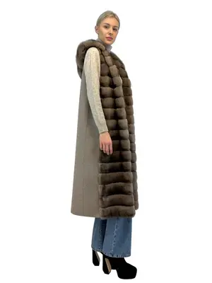 LISKA Hooded Fur Cape