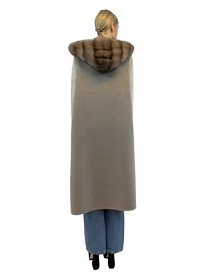 LISKA Hooded Fur Cape