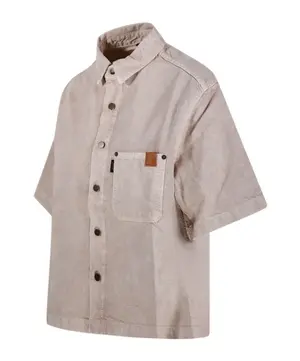 HAIKURE Classic Collar Short Sleeve Shirt With Pocket Detail - Hazelnut