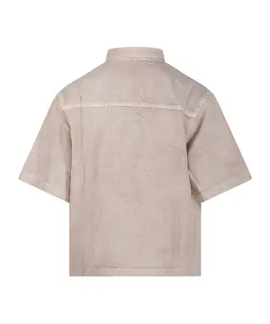 HAIKURE Classic Collar Short Sleeve Shirt With Pocket Detail - Hazelnut