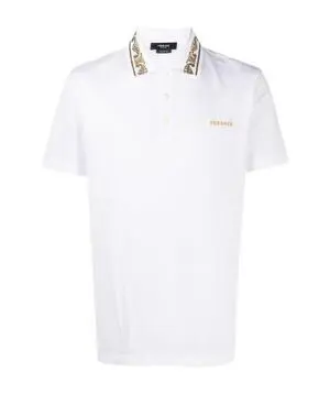 Versace Rhinestone-embellished Logo Polo Shirt