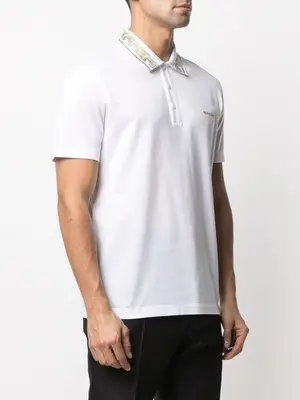 Versace Rhinestone-embellished Logo Polo Shirt