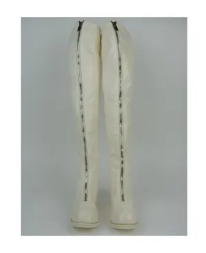 Guidi Knee High Zip Up Boots - Gray