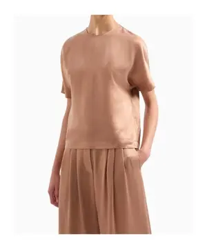 Giorgio Armani Crewneck Short Sleeve Top - Reddish-brown