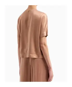 Giorgio Armani Crewneck Short Sleeve Top - Reddish-brown