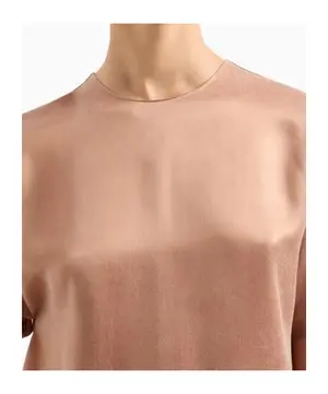 Giorgio Armani Crewneck Short Sleeve Top - Reddish-brown