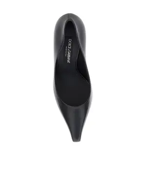 Dolce & Gabbana Pointed Toe Stiletto Pumps With Logo Plaque