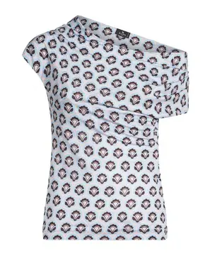 Etro Asymmetrical Printed Off-shoulder Top