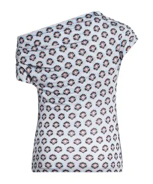 Etro Asymmetrical Printed Off-shoulder Top