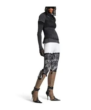 Balenciaga Layered Long-sleeved Top With Lace And Zip Detail