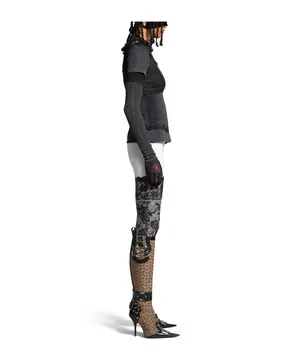 Balenciaga Layered Long-sleeved Top With Lace And Zip Detail