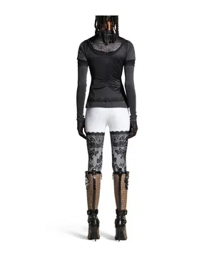 Balenciaga Layered Long-sleeved Top With Lace And Zip Detail