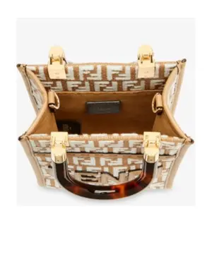 Fendi Mini Sunshine Shopper Bag - Nude