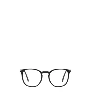 Persol Square Frame Eyeglasses With Logo Detail - Black