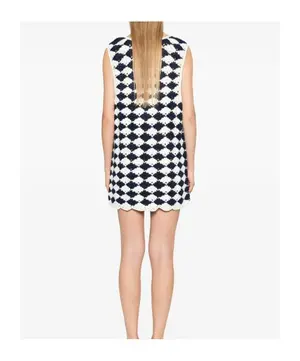 Farm Rio Sleeveless Crocheted Dress With Round Neck