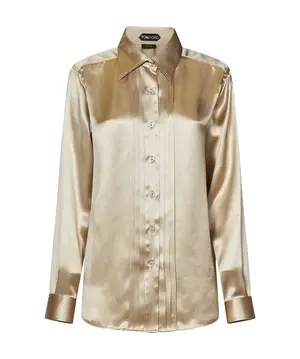 TOM FORD Long-sleeved Lapel Shirt - Nude