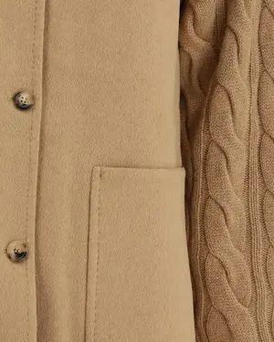 Max Mara Tacco Button-up Knitted-sleeve Jacket