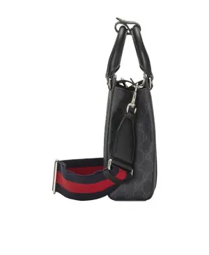 Gucci Gg Supreme Tote Bag With Webbing Detail
