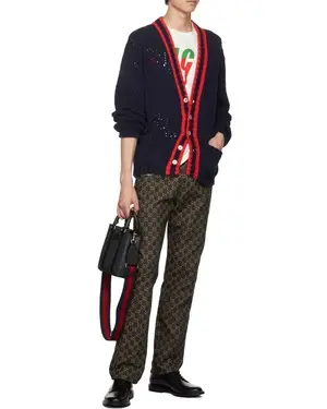 Gucci Gg Supreme Tote Bag With Webbing Detail