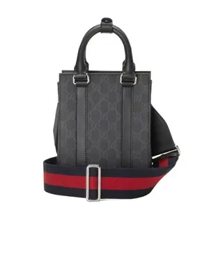 Gucci Gg Supreme Tote Bag With Webbing Detail