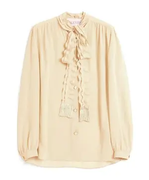 Valentino Garavani Crepe De Chine Bow Detail Shirt