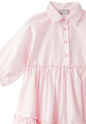 IL GUFO Three-quarter Sleeve Ruffled Dress