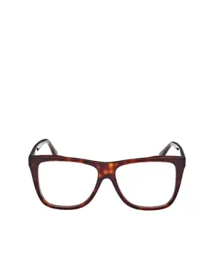 Max Mara Square Frame Eyeglasses With Logo Detail - Red