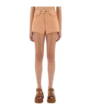 Chloé High-waisted Denim Shorts - Pink