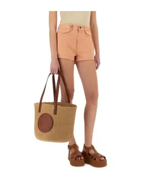 Chloé High-waisted Denim Shorts - Pink