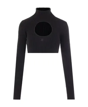 COURREGES Cut-out High Neck Jumper - Black