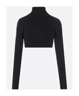 COURREGES Cut-out High Neck Jumper - Black