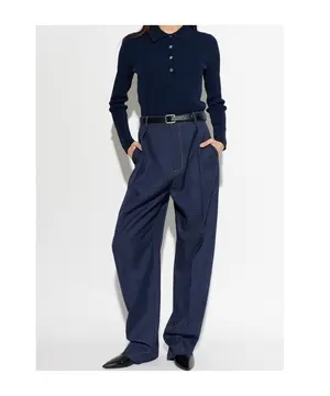 Michael Kors Long Sleeves Ribbed Polo Top