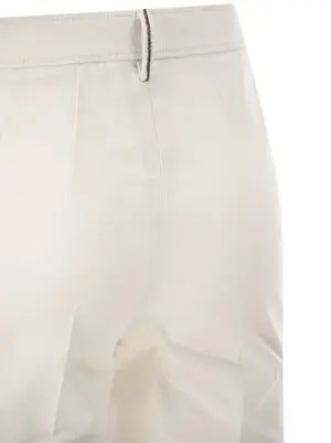 Brunello Cucinelli High-waisted Twisted Stretch Cotton Twill Trousers