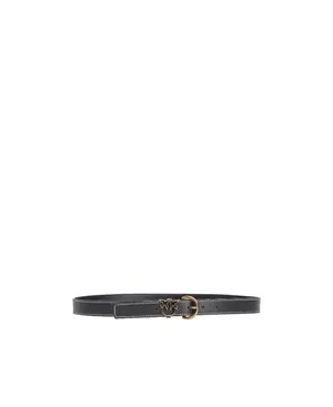 Pinko Love Birds Plaque Buckle Belt - Black
