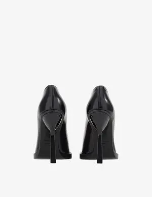 FERRAGAMO Logo Embossed High Heel Pumps - Black