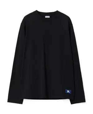 Burberry Logo-detailed Long-sleeved Crewneck T-shirt - Black