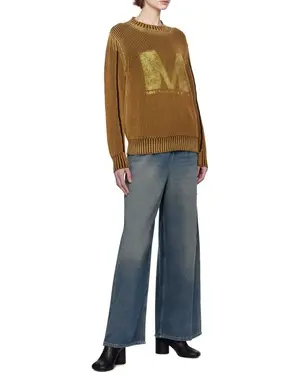 MAISON MARGIELA Ribbed Logo Knit Sweater