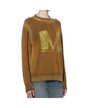 MAISON MARGIELA Ribbed Logo Knit Sweater