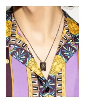 Versace Medusa Plaque Necklace - White