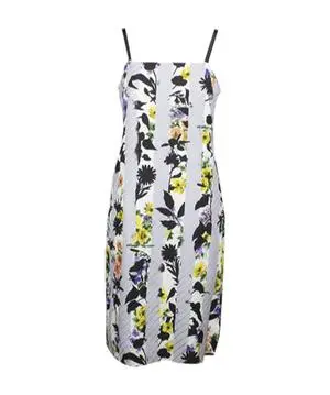 Off-White Striped Floral Print Dress