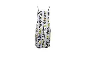 Off-White Striped Floral Print Dress