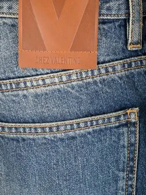 Valentino Garavani Logo Patch Straight Leg Jeans - Blue