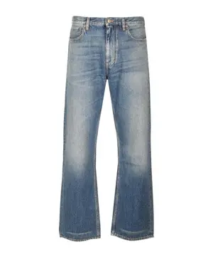 Valentino Garavani Logo Patch Straight Leg Jeans - Blue