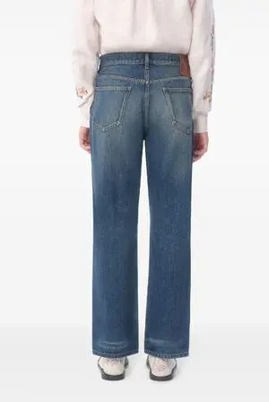 Valentino Garavani Logo Patch Straight Leg Jeans