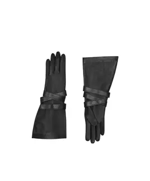 Saint Laurent Strap Aviator Gloves - Black