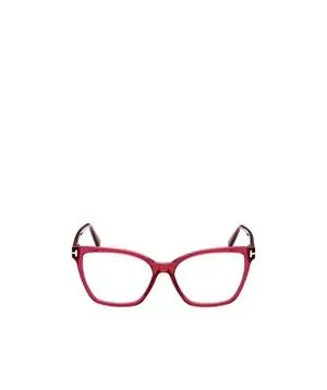 TOM FORD Logo Flat Mirror Eyeglasses - Red