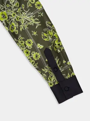 Gucci Printed Silk Twill Shirt With Pussy Bow